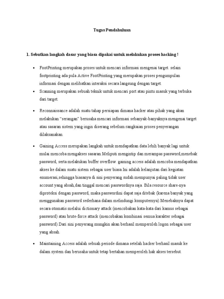 Tugas Pendahuluan | PDF