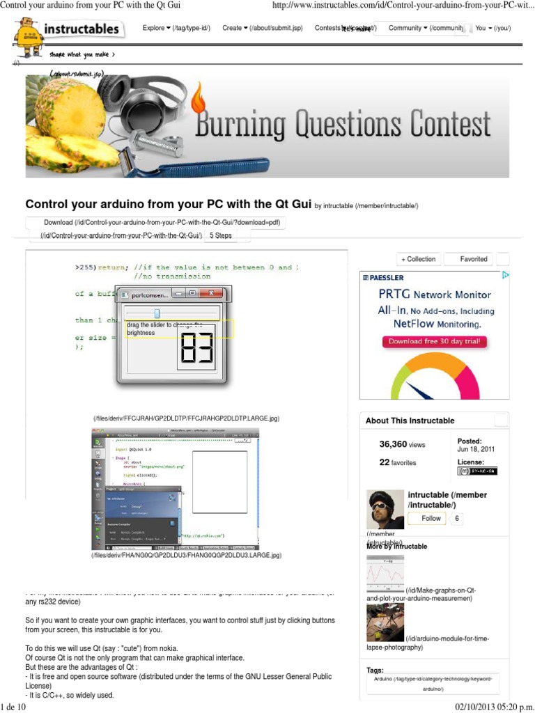 Control Your Arduino From Your PC With The QT Gui | PDF | Computer ...