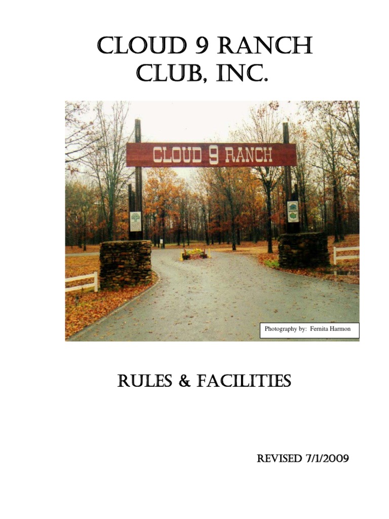 Cloud 9 Ranch Club - Rule Book | PDF | Campsite | Hunting