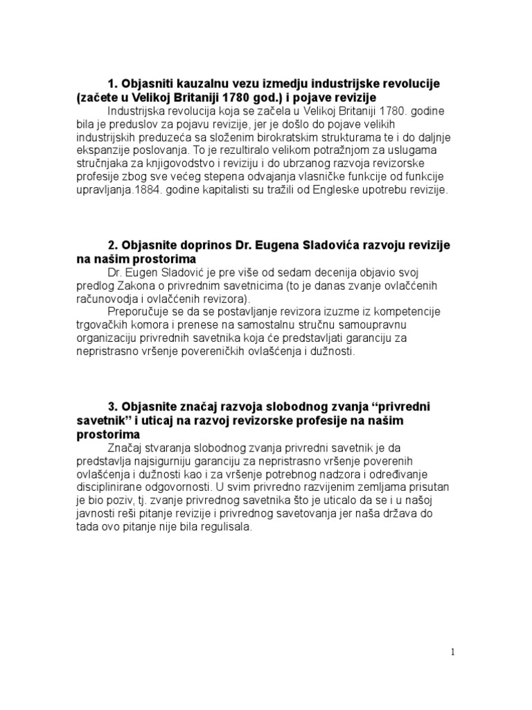 Revizija I Domaci | PDF