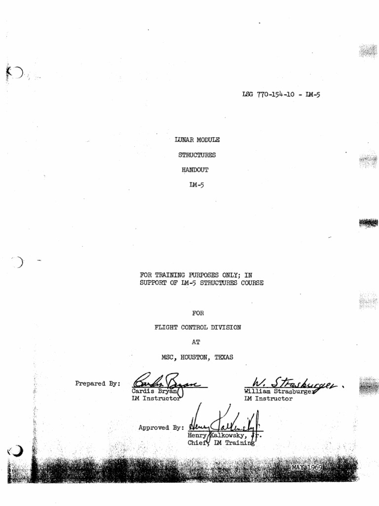 NASA Apollo 11 - Lunar Module Structures Handout | PDF