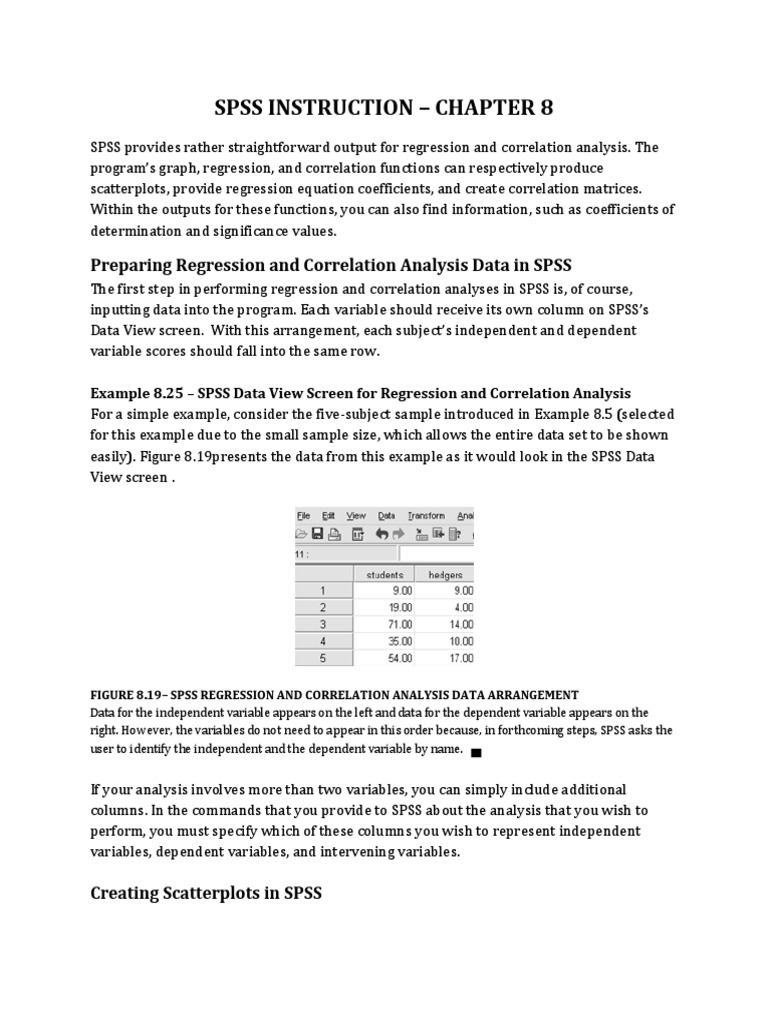 SPSS Instruction - Chapter 8 | Download Free PDF | Correlation And Dependence | Scatter Plot