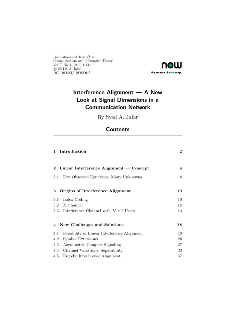 Interference Alignment | PDF | Mimo | Equations