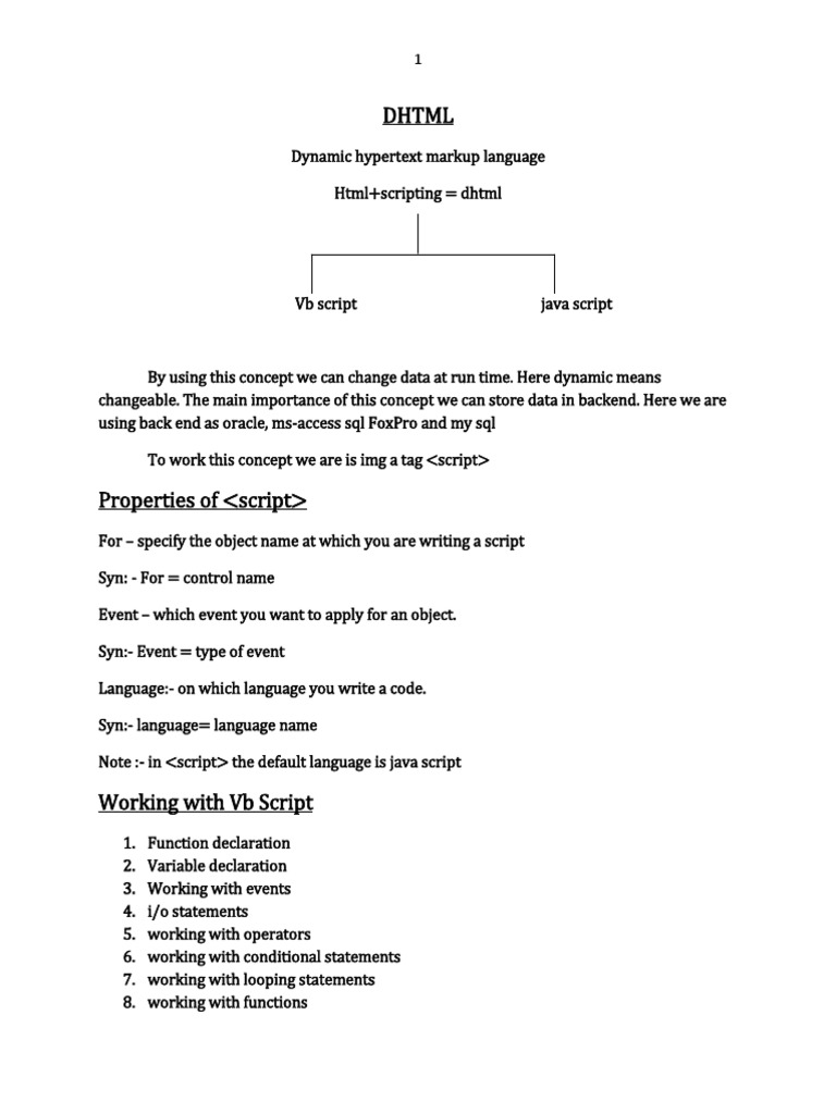 DHTML | PDF | Scripting Language | Dynamic Html