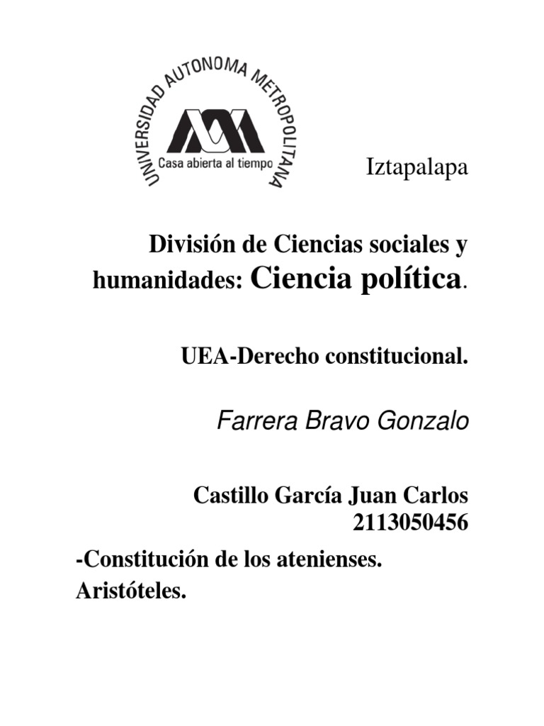 Const. de Los Ateniences 1er Trab. Final | PDF | Esparta | Democracia