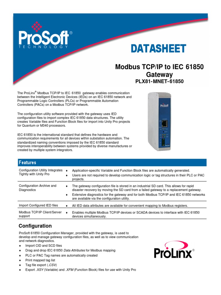 Datasheet Modbus Tcp Ip To Iec 61850 Gateway Pdf Gateway Telecommunications
