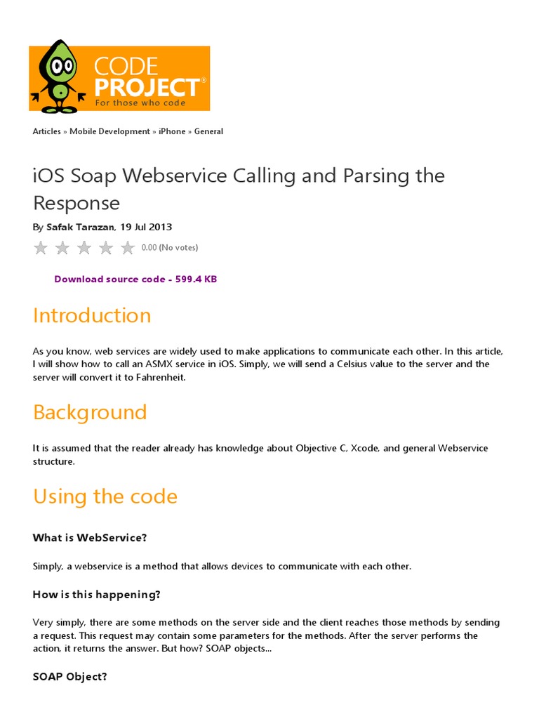 Ios Soap Webservice Calling And Parsing The Response Pdf Web Service Soap 5583