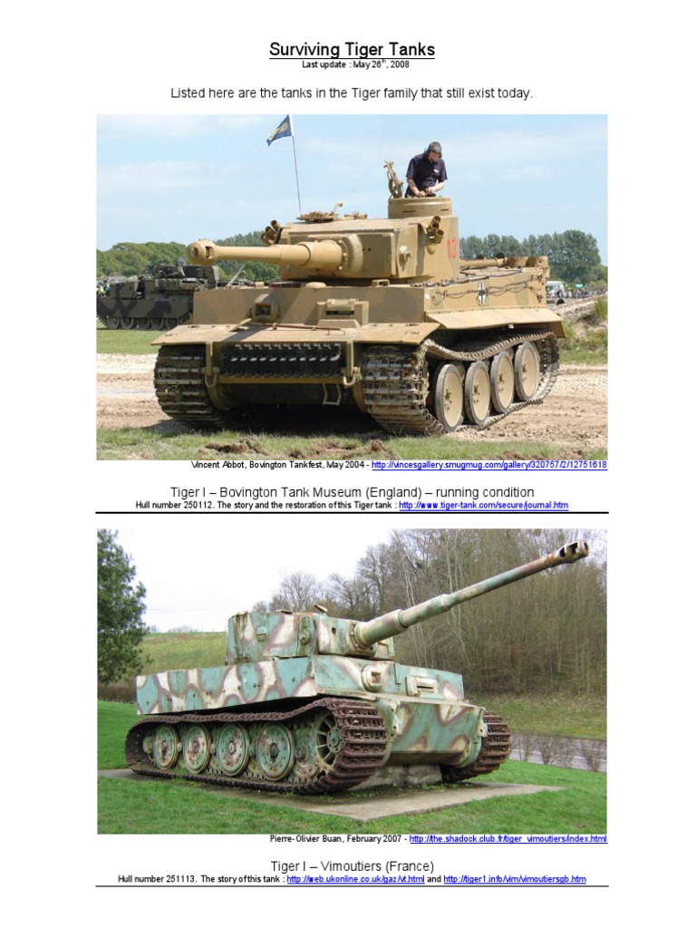 Surviving Tigers | Tiger I | Tank Warfare
