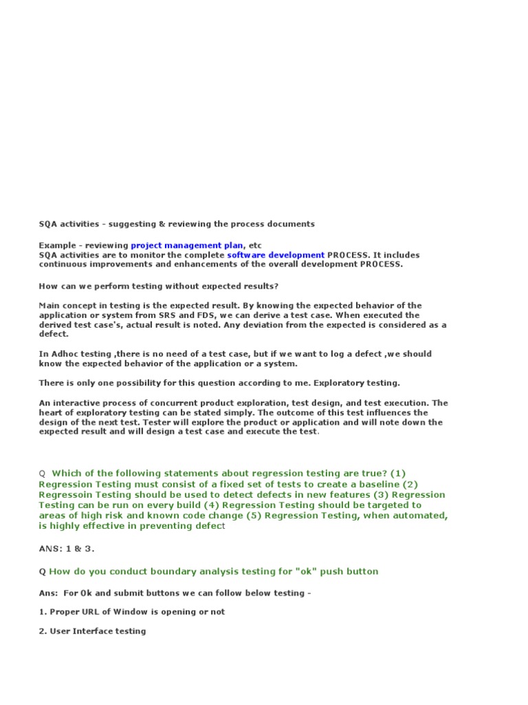 Interview Questions QA | PDF | Software Testing | Quality Assurance