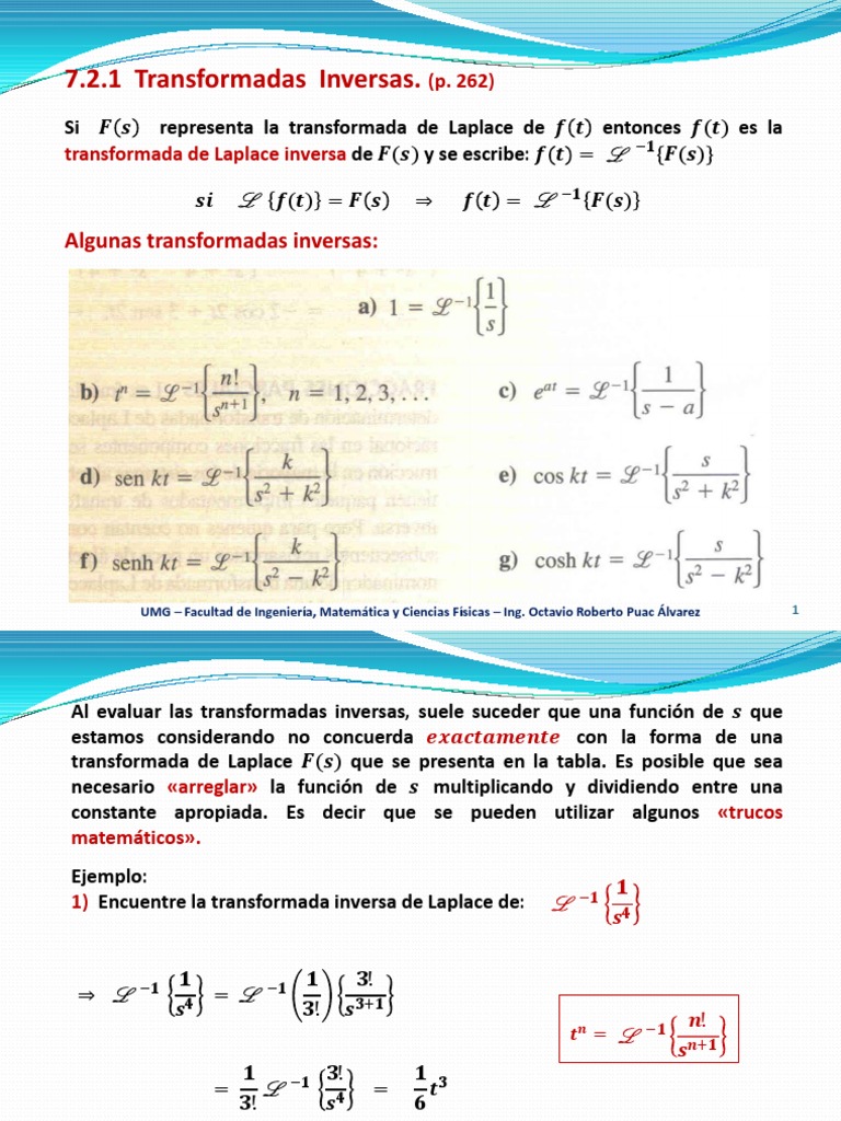 19 Transformadas Inversas | PDF | Enseñanza de matemática | Análisis matemático