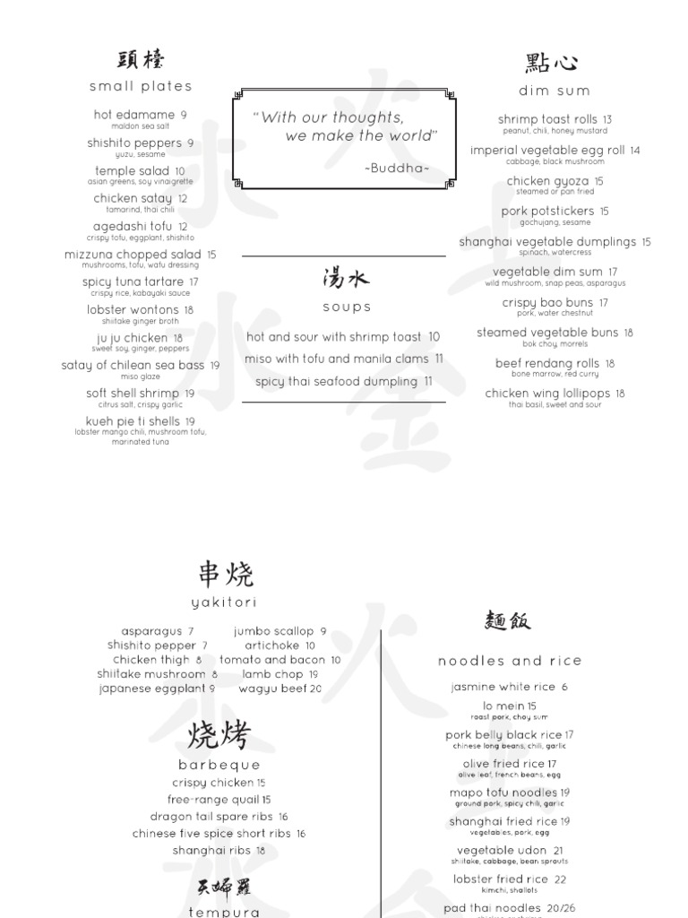 TAO Downtown Menu | PDF | Sushi | Thai Cuisine