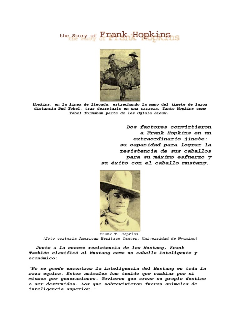 Frank Hopkins y su Mustang Hidalgo | PDF | Caballos