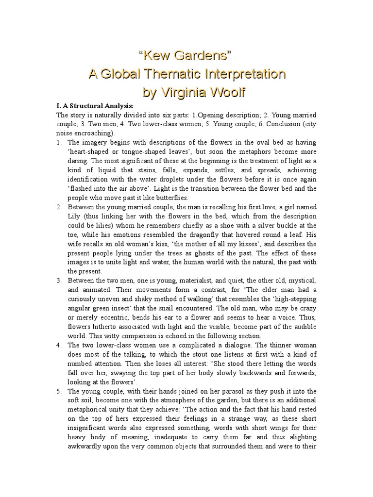 Kew Gardens | PDF | Modernism | Poetry