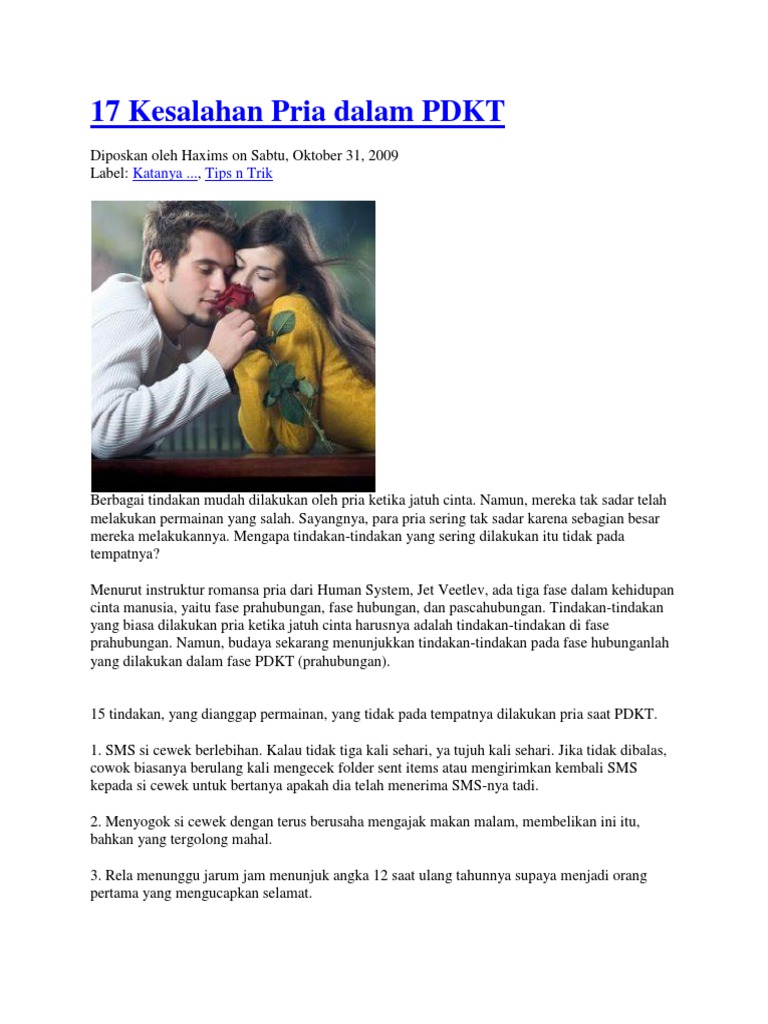 Kesalahan Umum Pria Saat PDKT | PDF