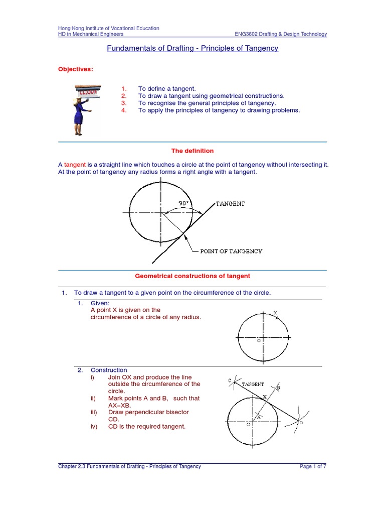 Principles of Tangency in Drafting | PDF | Tangent | Technical Drawing