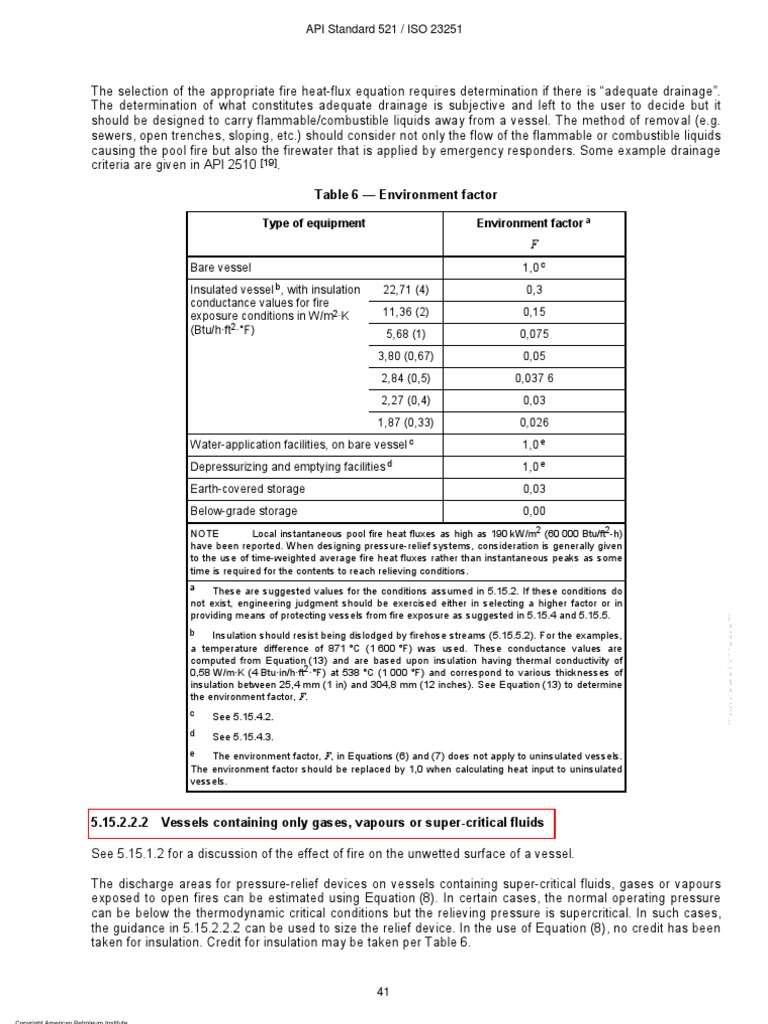 API - STD - 521 Fire Gas Expansion | PDF | Pressure | Temperature