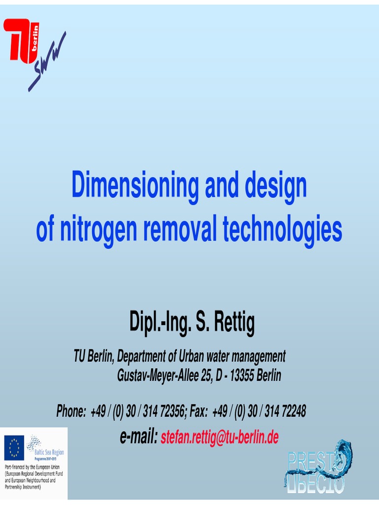 Dimensioning and Design of Nitrogen - Stefan Rettig | PDF | Sewage ...