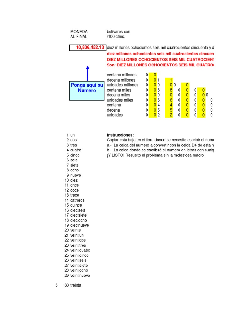 Convertir Numeros A Letras | PDF