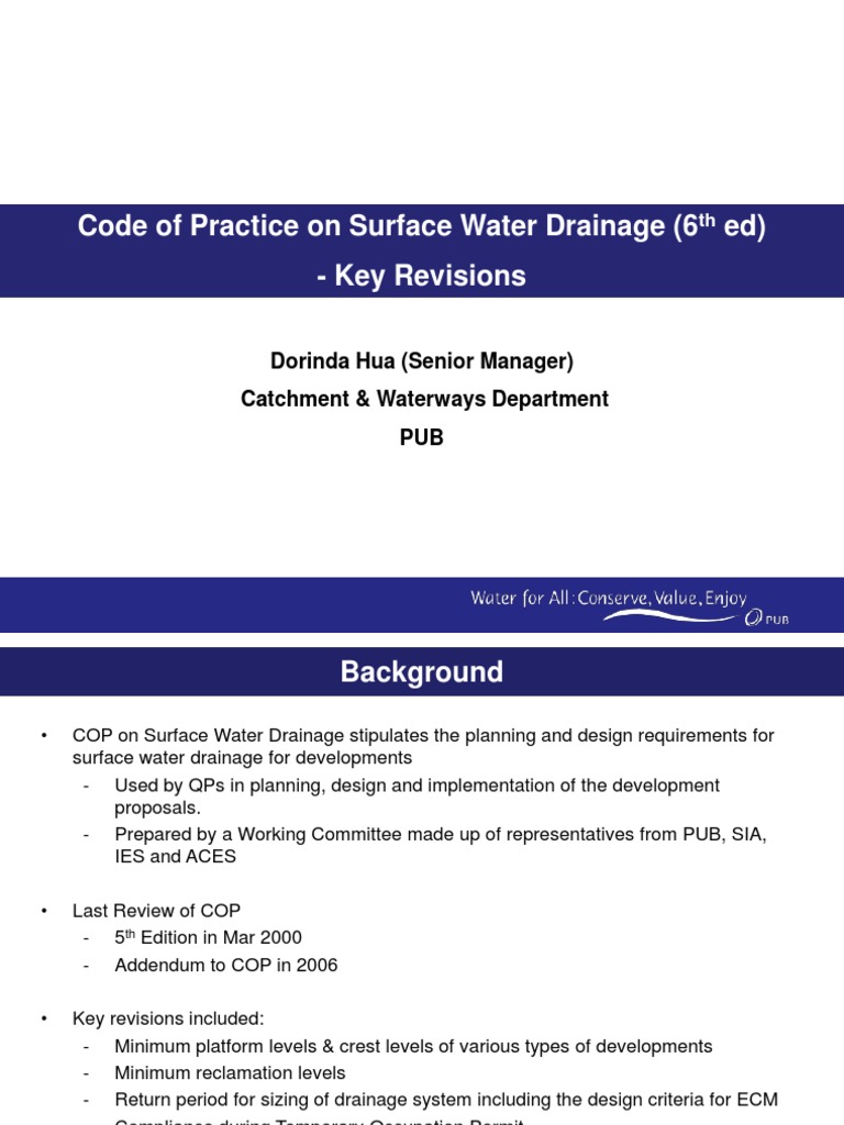 Key Revisions in COP On Surface Water Drainage - PDF | PDF | Drainage ...