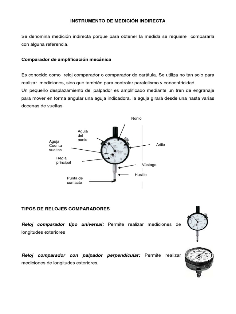Instrumento de Medición Indirecta | Descargar gratis PDF | Reloj | Medición