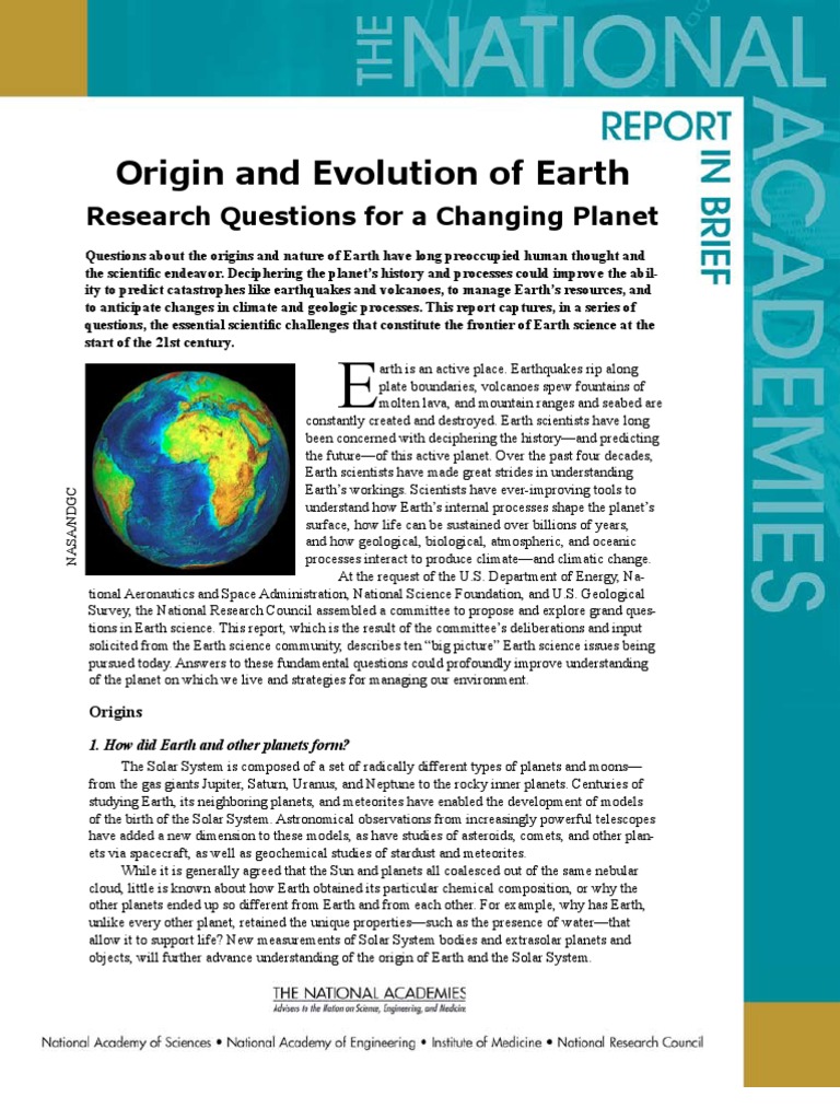 Origin and Evolution of Earth | PDF | Plate Tectonics | Earth Sciences