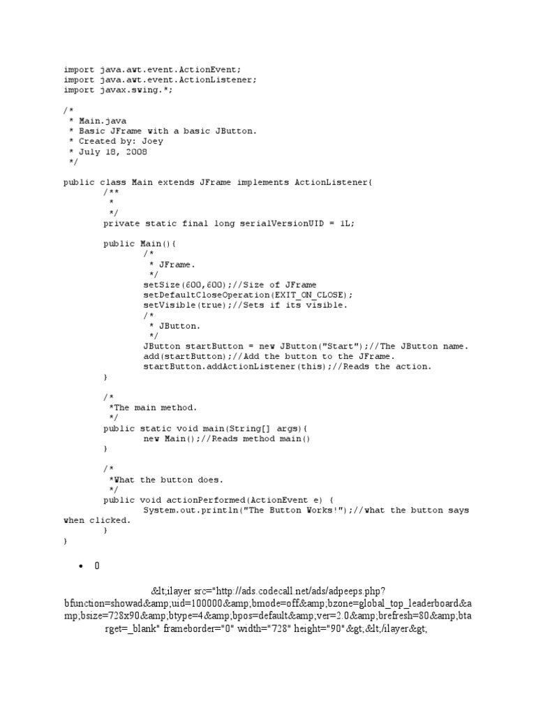 Basic Java Code | PDF