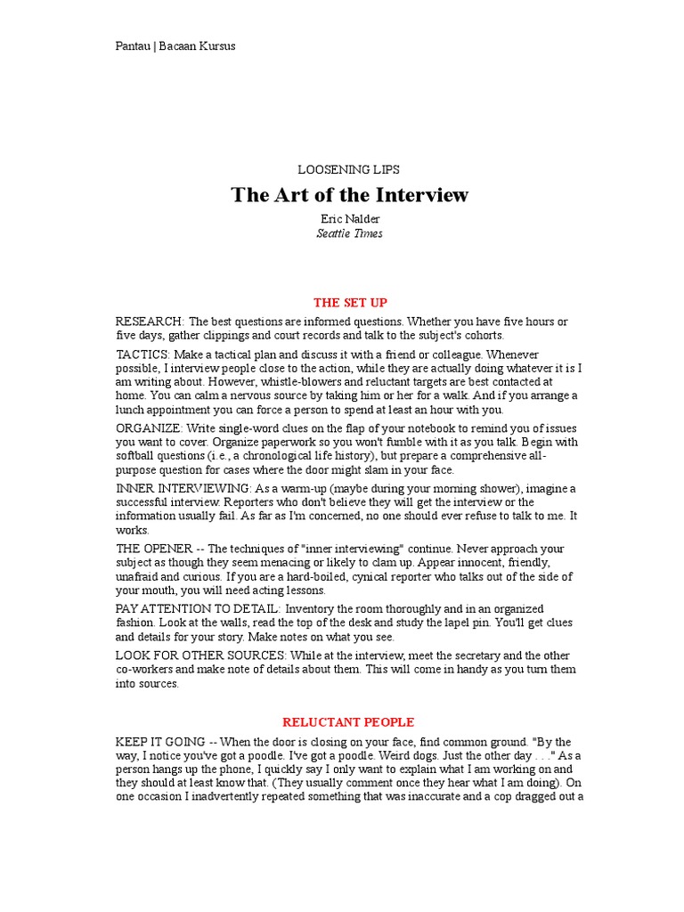 Mastering the Art of the Interview: Valuable Techniques and Strategies ...