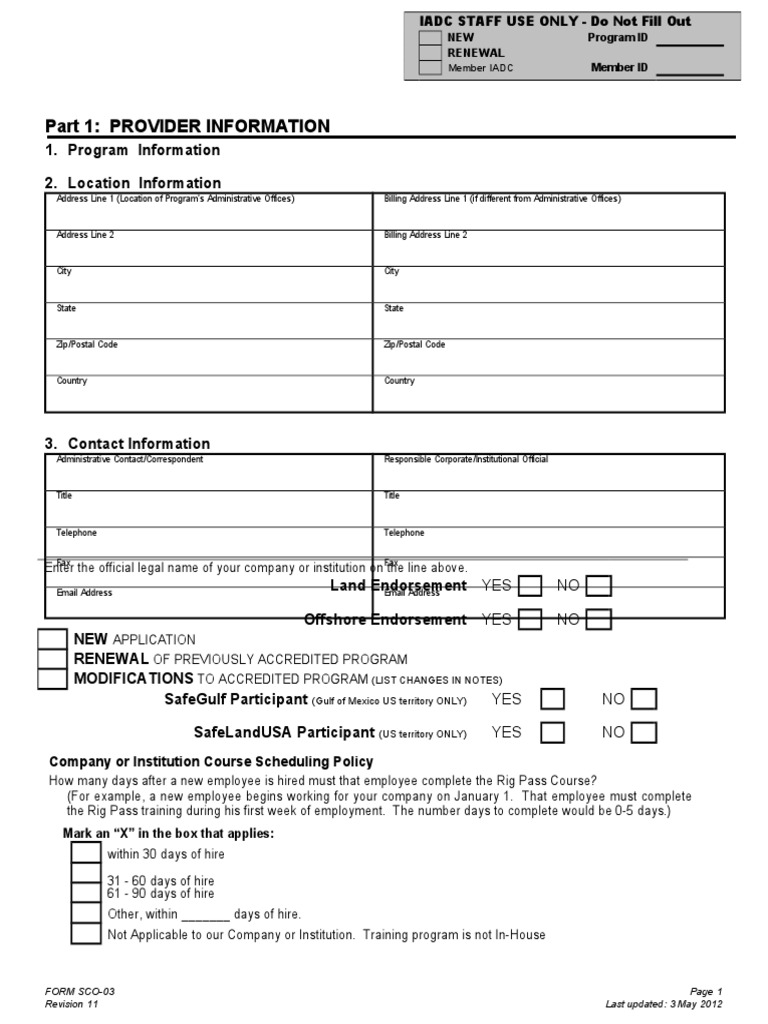 SCO 03 Rig Pass Application Rev11 | PDF | Indemnity | Personal ...