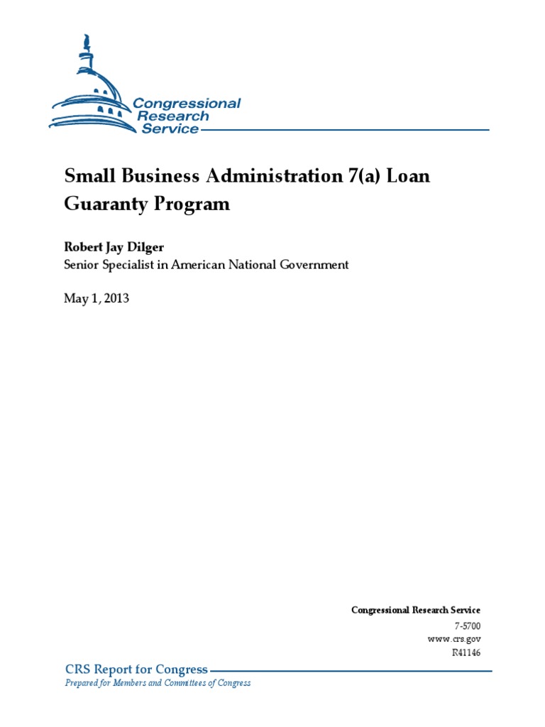 SBA 7a Loan Guaranty Program | PDF | Small Business Administration | Loans