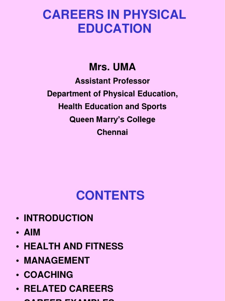 Careers in Physical Education | PDF | Physical Education | Physical Fitness
