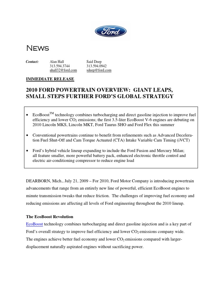 2010 Ford Power Train Overview | PDF | Ford Motor Company ...