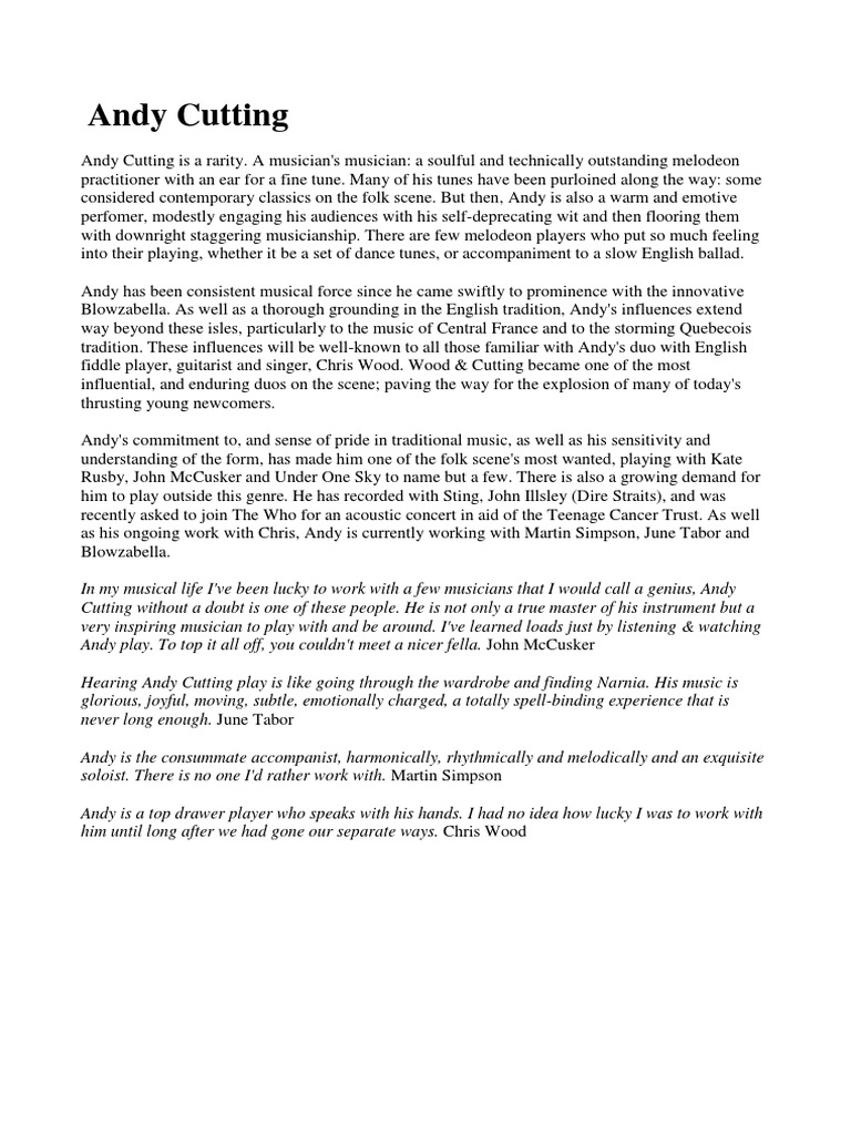 Andy Cutting | PDF | Folk Music | Entertainment