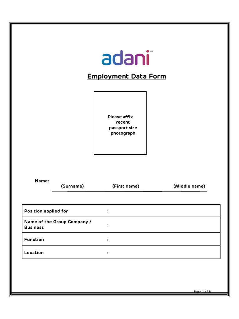New Employment Data Form | PDF | Labour | Employment