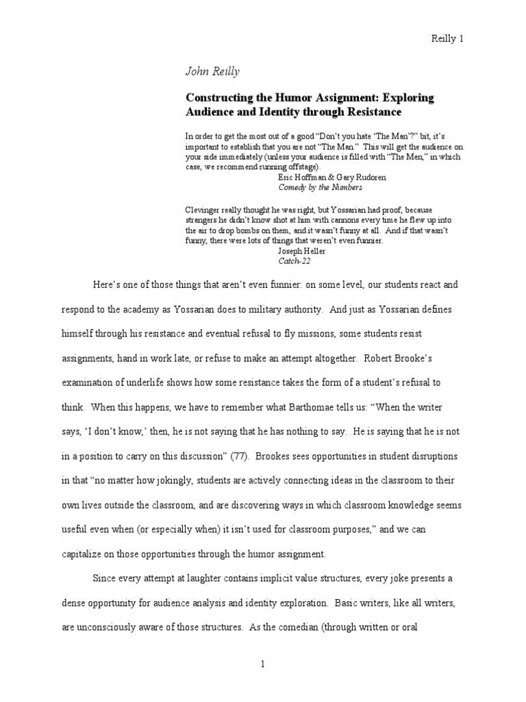 Constructing The Humor Assignment | PDF | Jokes | Humour