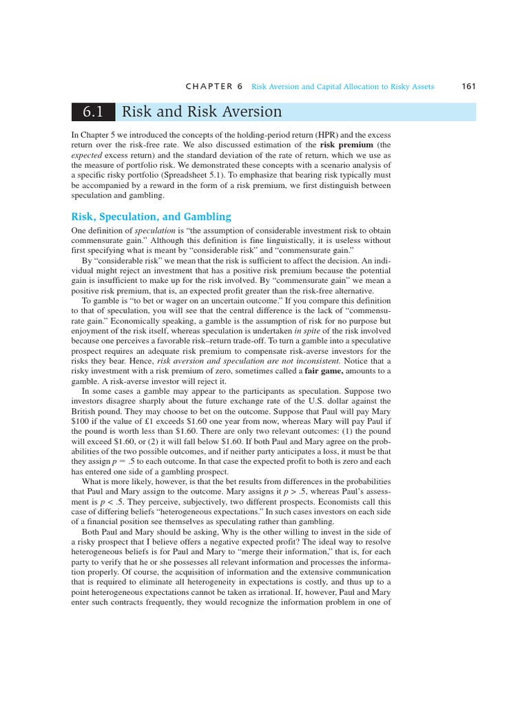 Act std3 | PDF | Risk Premium | Risk Aversion