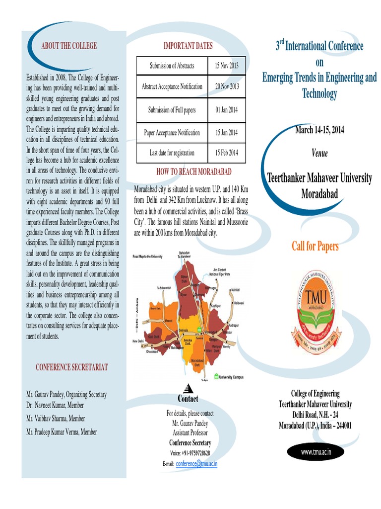 International Conference Brochure | PDF | Engineering | Postgraduate ...