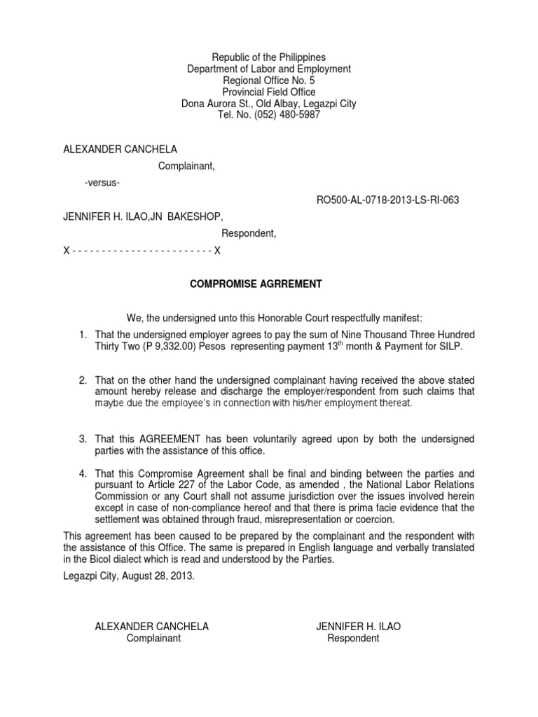 Compromise Agreement