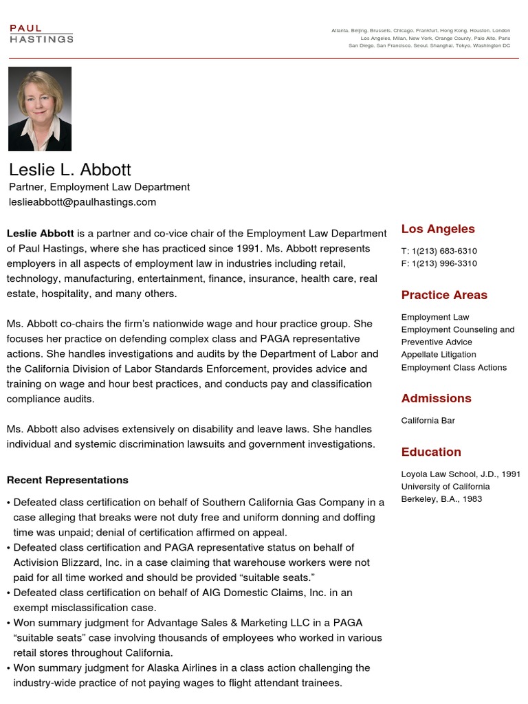 Leslie Abbott | PDF | California | Lawyer