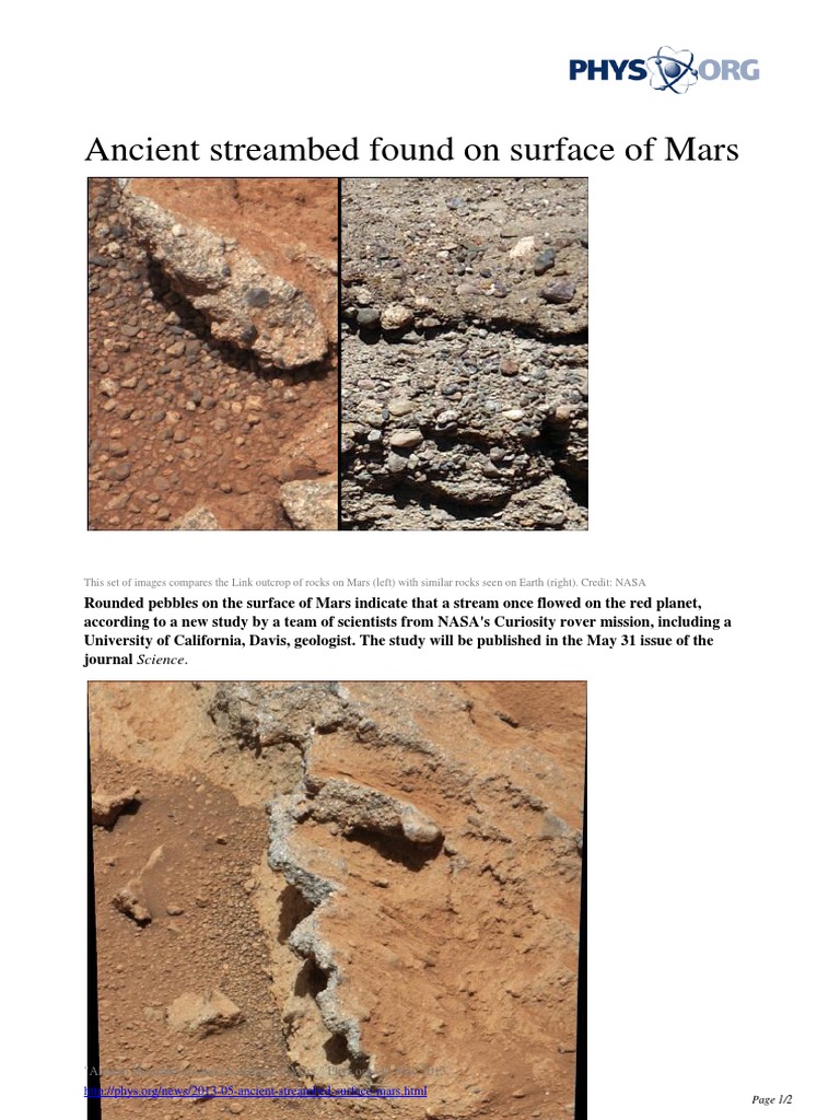 2013 05 Ancient Streambed Surface Mars | PDF | Curiosity (Rover) | Mars
