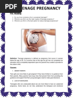 Teenage Pregnancy Questionnaire | PDF | Teenage Pregnancy | Adolescence