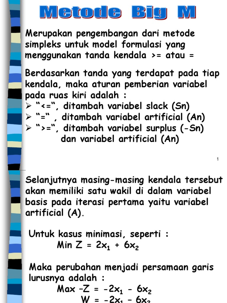 6-Metode Big M | PDF | Sains & Matematika | Komputer