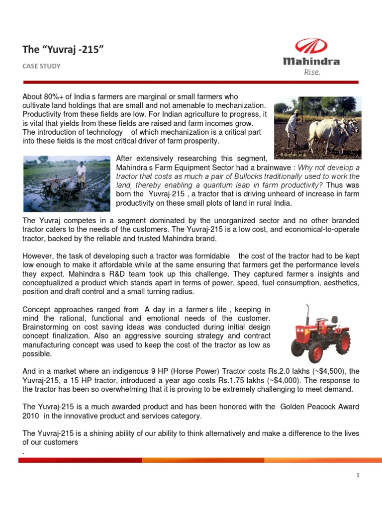 Case Study - The Yuvraj Tractor | PDF | Tractor | Farms