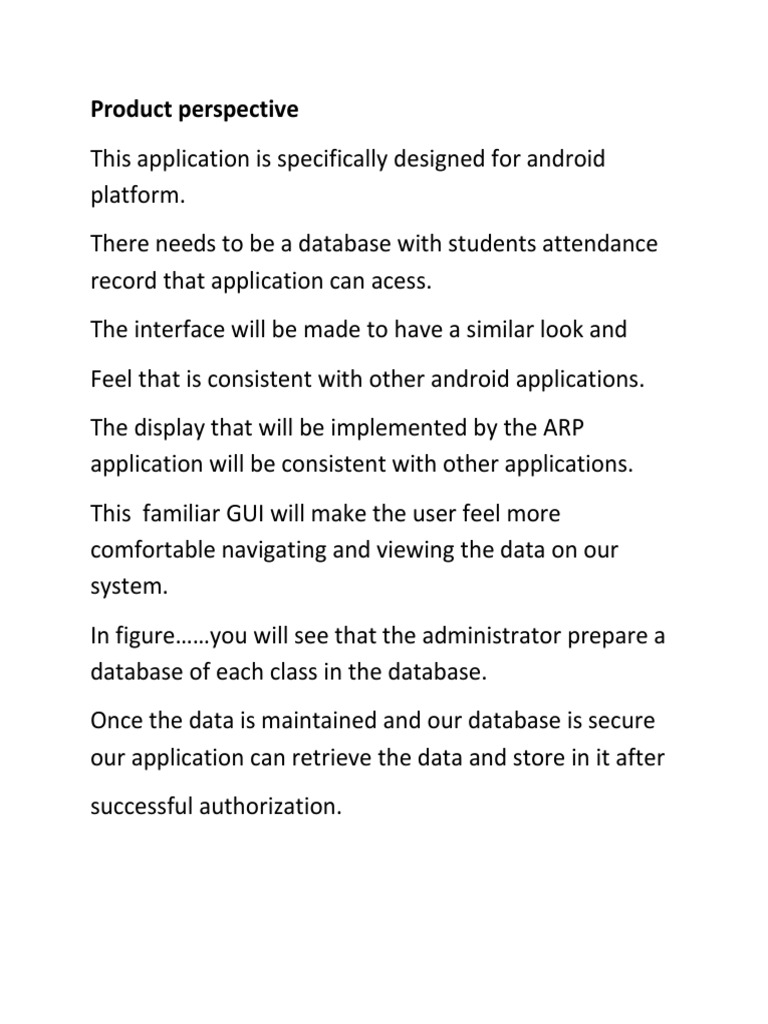Product Perspective | PDF | Android (Operating System) | Graphical User Interfaces