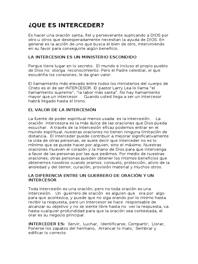 Que Es Interceder | PDF | Oración | eucaristía