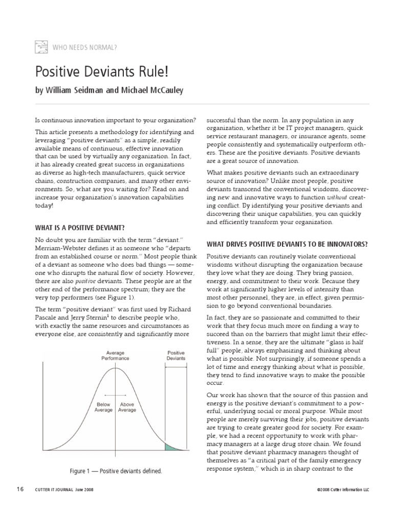 Positive Deviants Rule! | PDF | Deviance (Sociology) | Pharmacy