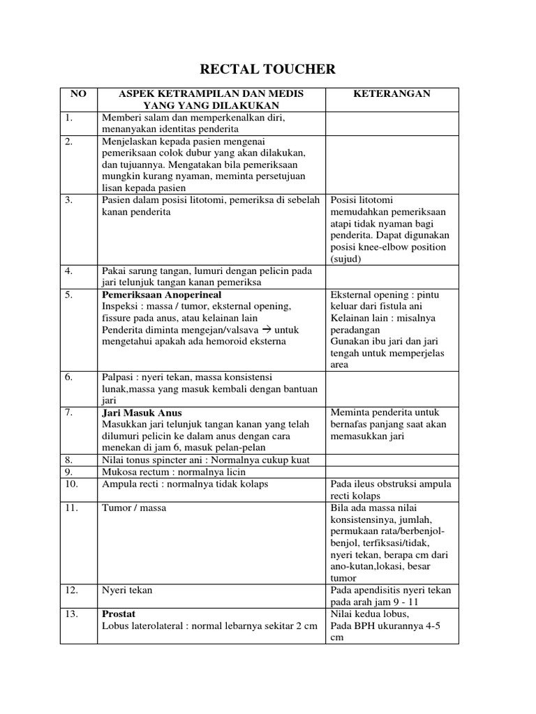 Panduan Pemeriksaan Colok Dubur | PDF | Sains & Matematika