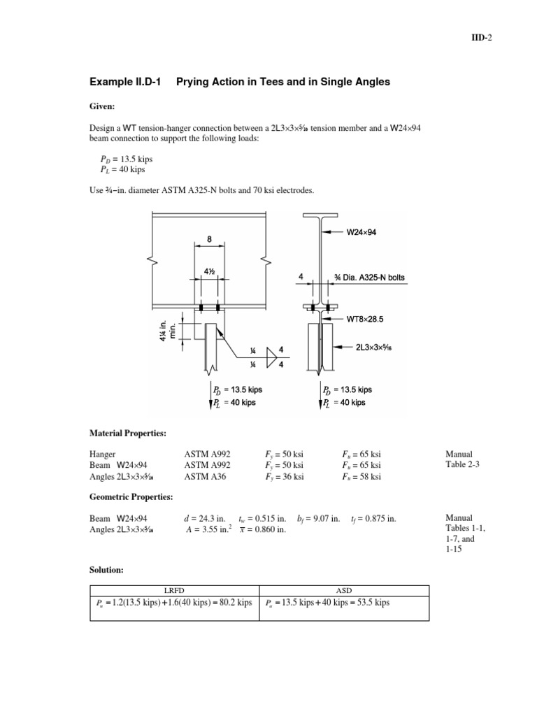 Calculation of AISC_PryingAction | Mechanical Engineering | Mathematics