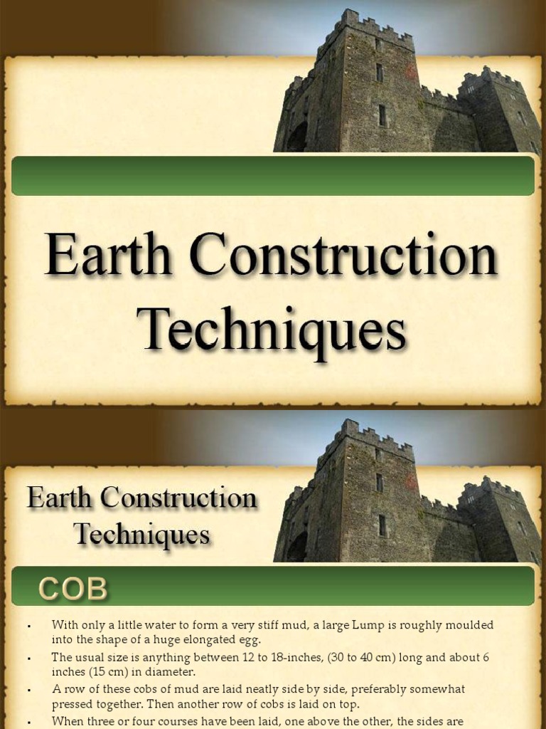 Earth Construction Techniques | PDF | Wall | Mud