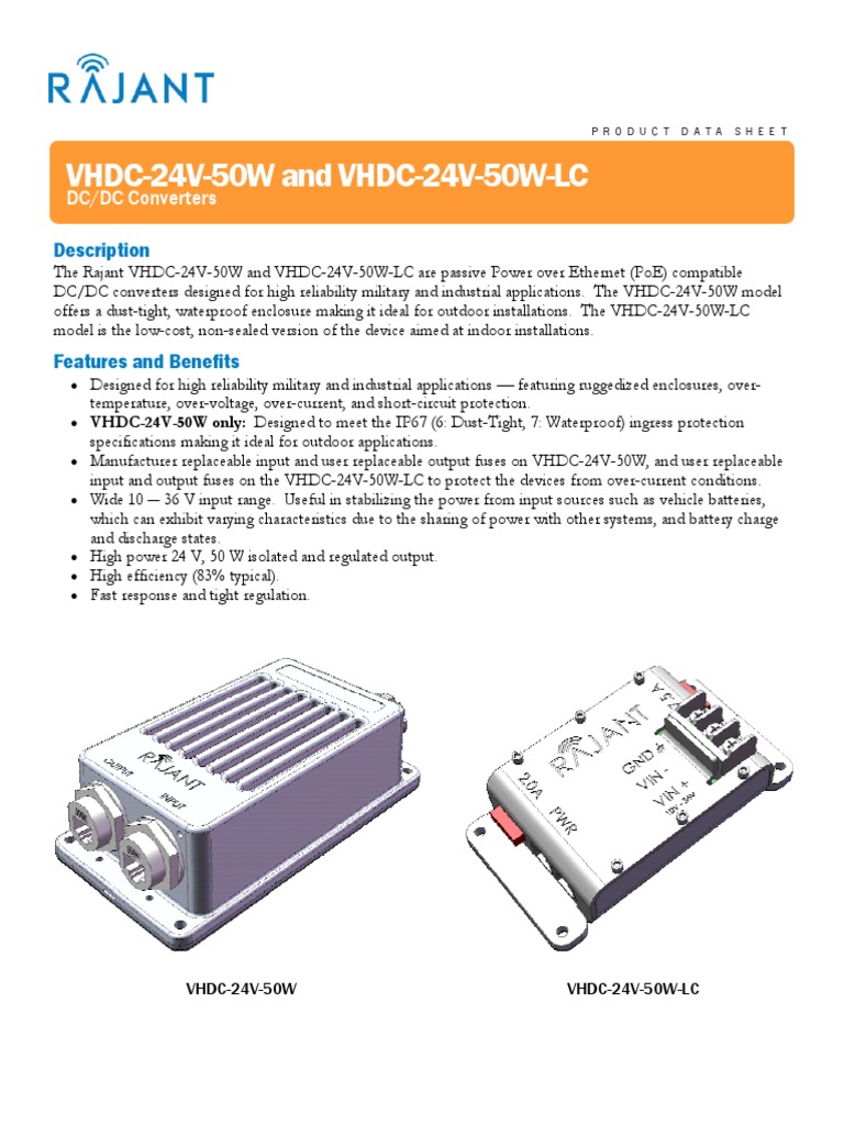 Rajant_VHDC-24V-50W_and_VHDC-24V-50W-LC_Data_Sheet%20(2).pdf | Fuse ...