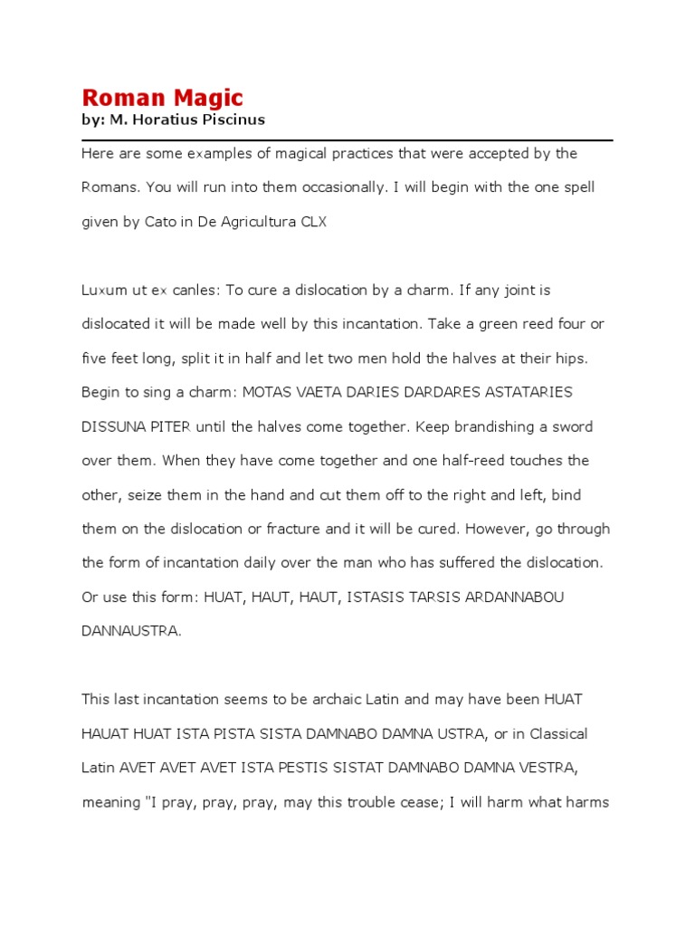 Roman Magic | PDF | Magic (Paranormal) | Amulet